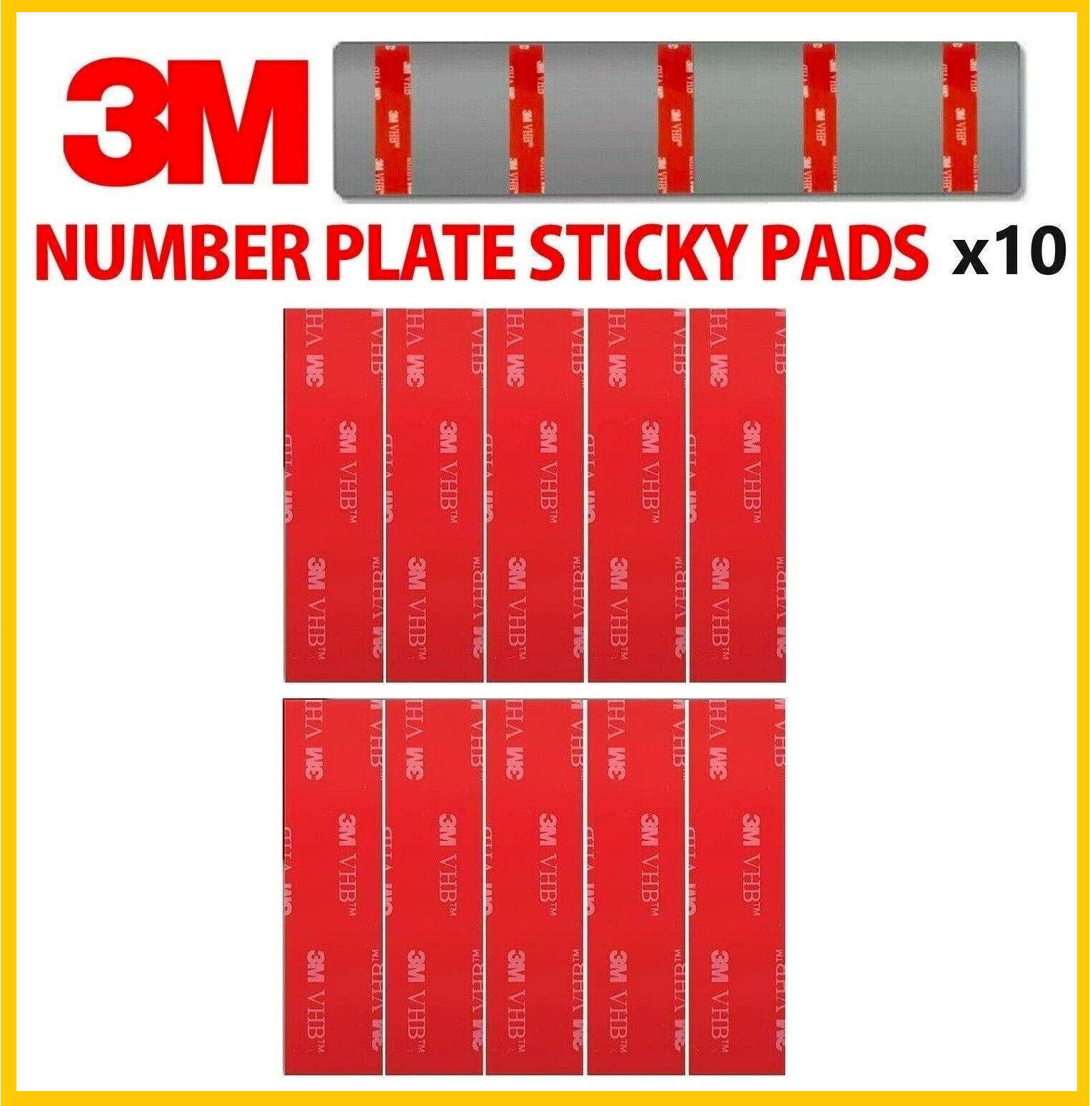 3M STICKY PADS NUMBER PLATE DOUBLE SIDED PADS VHB STICKERS VERY STRONG ...