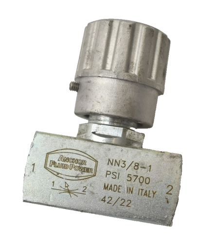 Anchor Fluid Power NN3/8-1 Needle Valve Straight 3/8" Pipe NPTF End ...