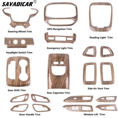 19x Wood Grain Interior Full Panel Decor Cover Trim Kit For Chevy ...