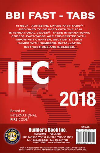 2018 International Fire Code (IFC) Fast Tabs by Builder's Book (2017 ...
