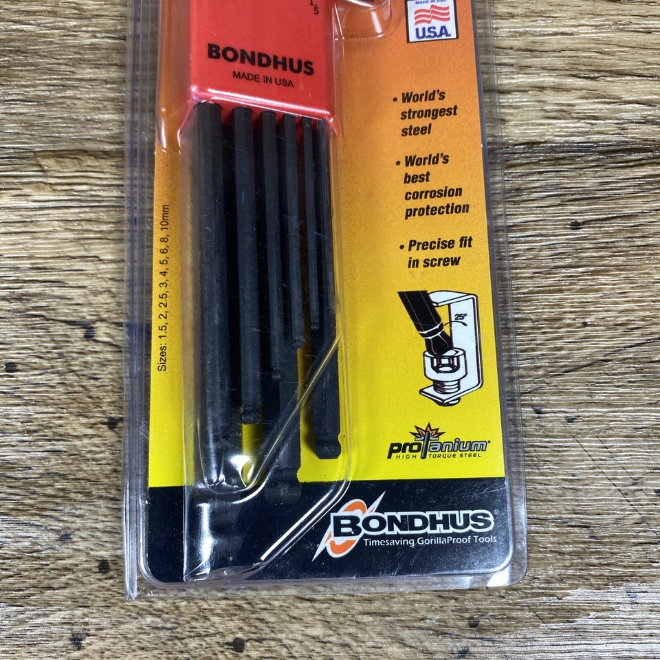 BONDHUS, #10999, 9pc METRIC BALL END ALLEN WRENCH, BLX9M | eBay