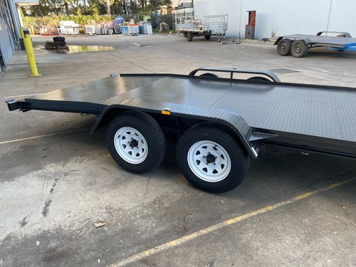 AUSTRALIAN MADE CAR TRAILER BEAVERED TANDEM AXLE 16X6.6FT 2.8T ATM 14FT ...
