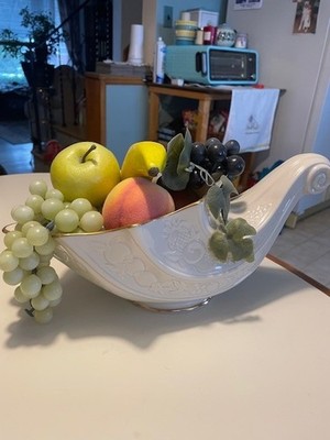 Lenox "Fruits of Life" Cornucopia 24K Gold Trim 1989 Retired Large Size ...