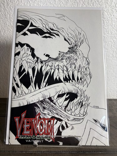Venom 18 2nd Print 1:25 Sliney Variant B&W Wraparound Immortal Sketch ...