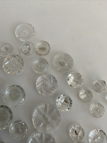 Lot Of 34 Vintage Clear Glass Buttons Various Sizes | eBay