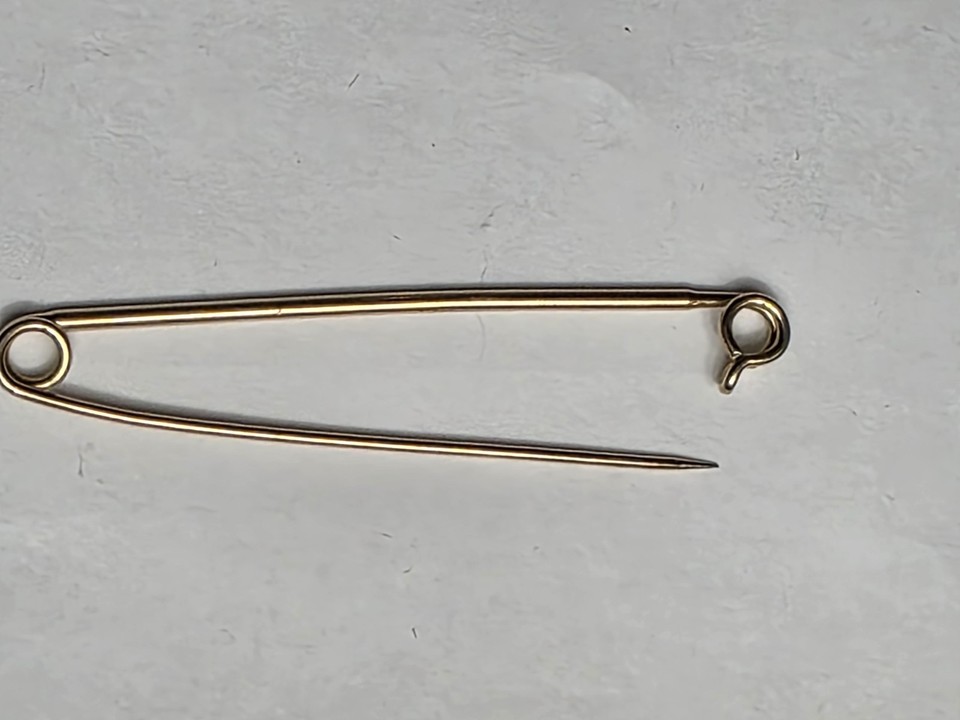 KREMENTZ 14K gold Safety Pin 2 9/16" | eBay