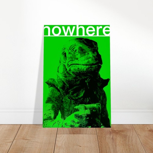 Nowhere Monster Movie Poster - Retro Sci-Fi Green Creature Design ...