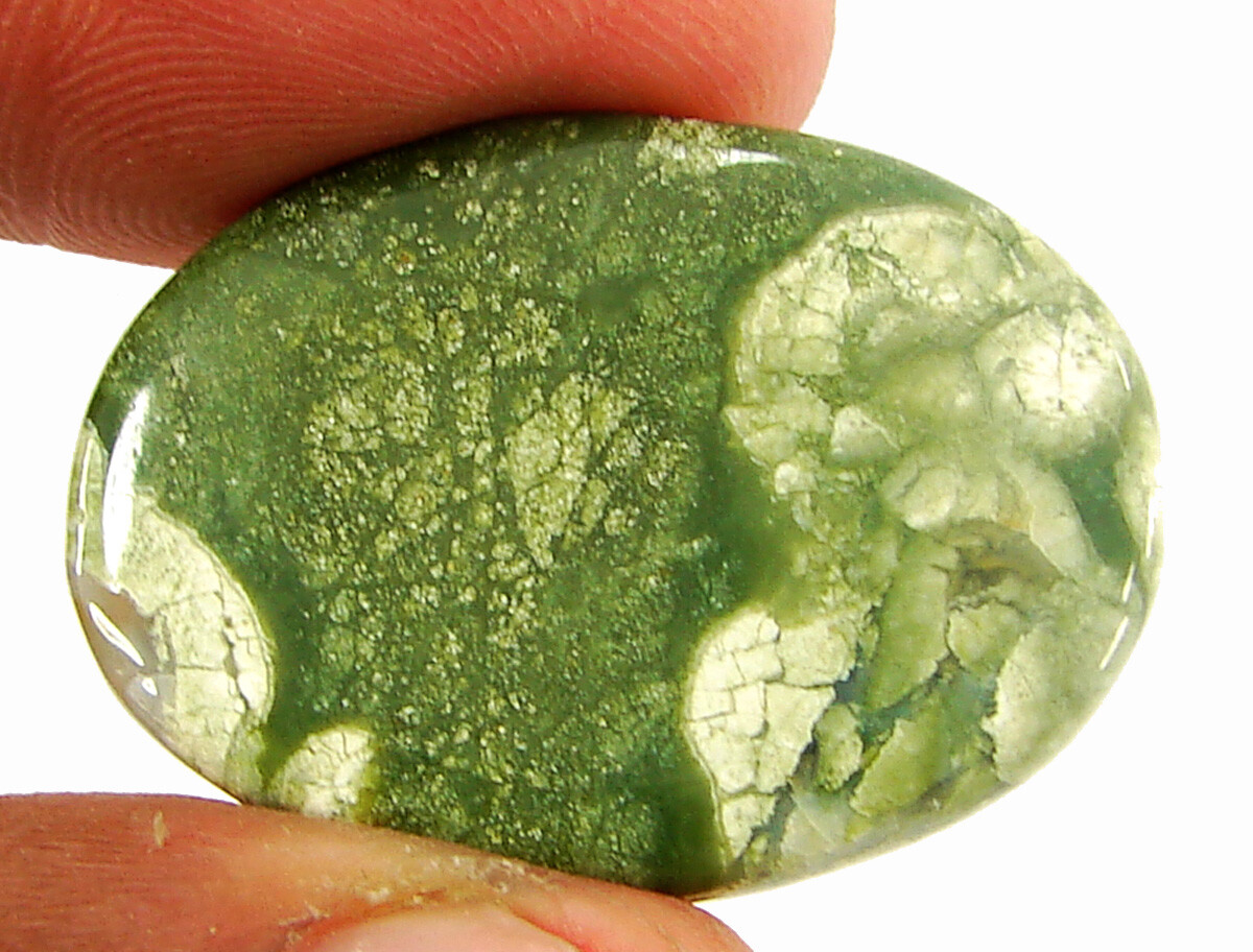 30.45 Ct Natural Green Rhyolite Loose Gemstone Cabochon Wire Wrap Stone ...