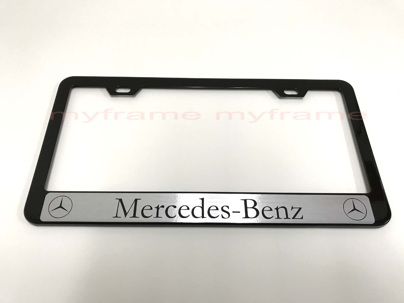 1pcsMERCEDES *HALO* BLACK Metal License Plate Frame Tag Holder with ...