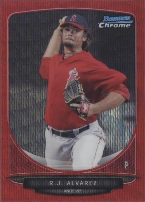 2013 Bowman Chrome - Prospects R.J. Alvarez #BCP170 Red Wave Refractor ...