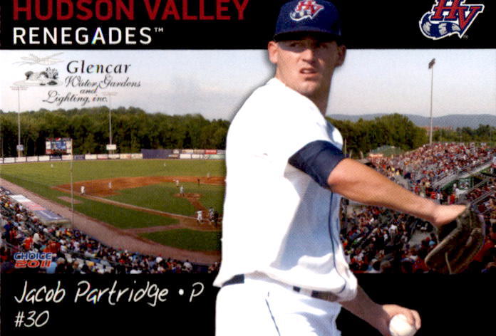 2011 Hudson Valley Renegades SGA Choice #23 Jacob Partridge Spokane ...