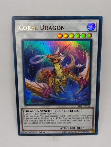 YU-GI-OH! Coral Dragon. LEHD-ENB38. 1st Edition Ultra Rare Card. TCG ...