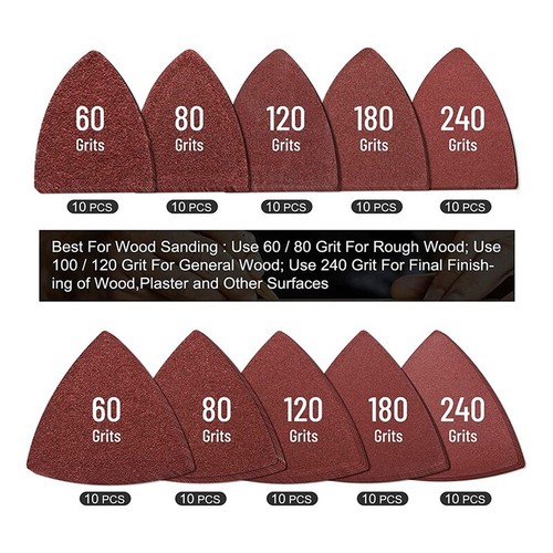 104pcs Oscillating Tool Detail Sanding Pads, 2pcs Triangle Grinding ...