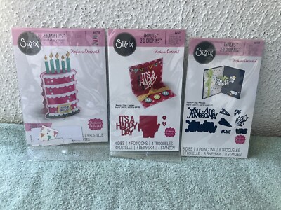 Lot Of 3 Sizzix Framelits Thinlits 3d Drop-ins Happy Day 661130 661573 662738 | eBay
