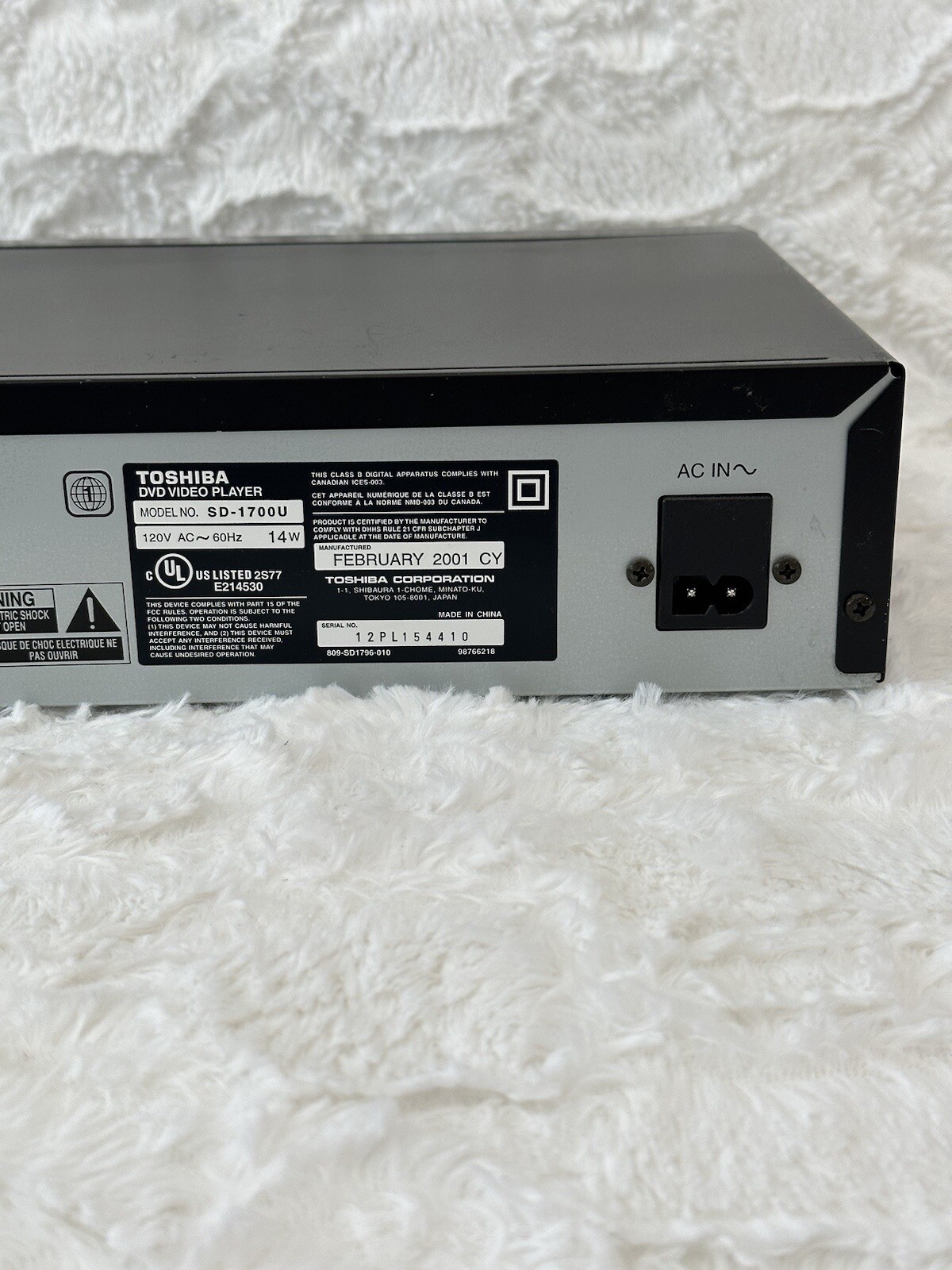 Toshiba SD-1700U DVD Video Player Only. Works Tested | eBay