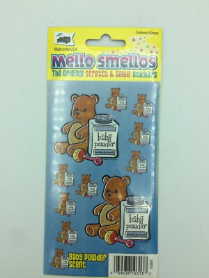 Baby Powder Scent SCRATCH & SNIFF Sticker Sheet Pack~MELLO SMELLO~Teddy ...