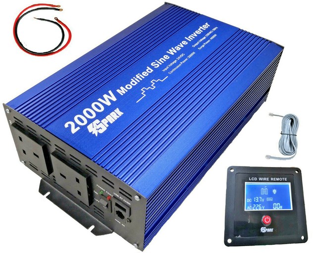 Spark 3000w (6000w Peak) 3000 Watt 12v AC 240v Pure Sine Wave Power ...