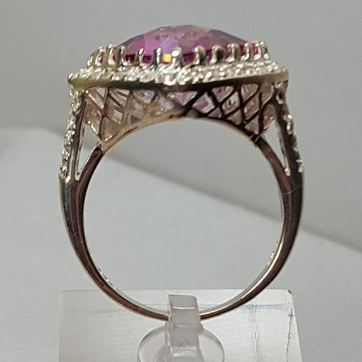 HSN-Enhanced Pink Quartz White Topaz 925 Ring SZ 8 | eBay