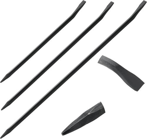 3 Pieces Rolling Head Pry Bar Set Heavy Duty 36 Inch, 28 Inch, 20 Inch ...