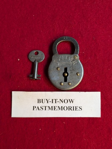 MINIATURE "SARGENT" STEEL 6 LEVER PADLOCK w/ KEY, VINTAGE LOCKS ANTIQUE ...