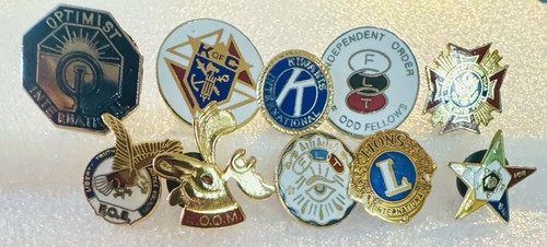 Fraternal Organizations Lapel Hat Jacket PiN LOT (10 Pins) - Lions OES ...
