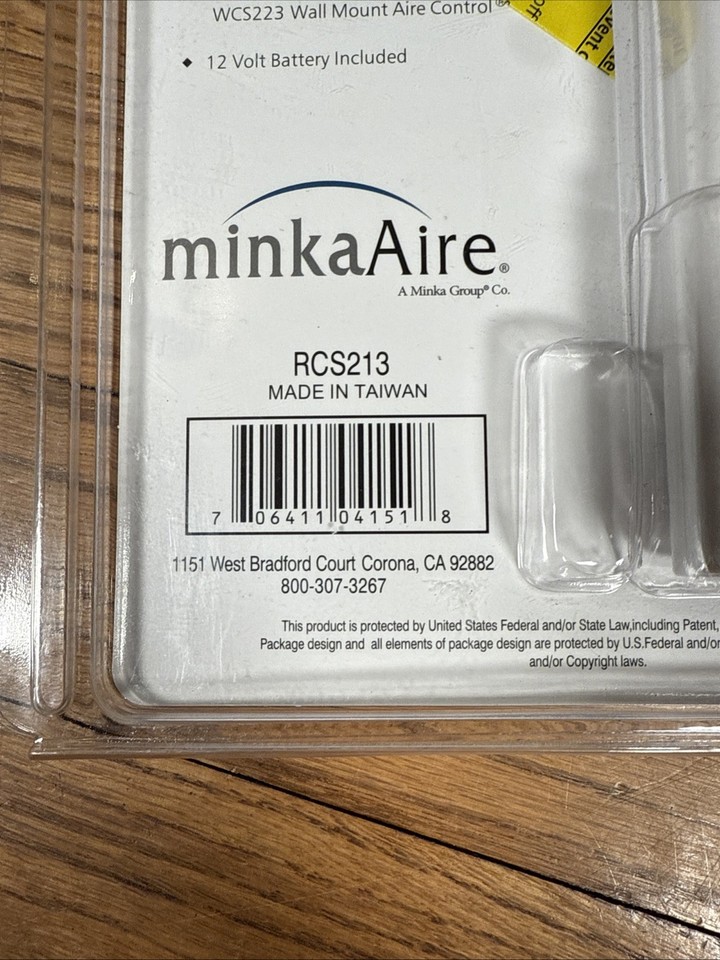 NEW Minka Aire AireControl Handheld Remote Fan Control RCS213 ...
