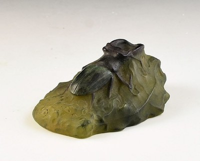 Daum Nancy PATE DE VERRE BEETLE PAPERWEIGHT C.1920 ALMERIC WALTER | eBay