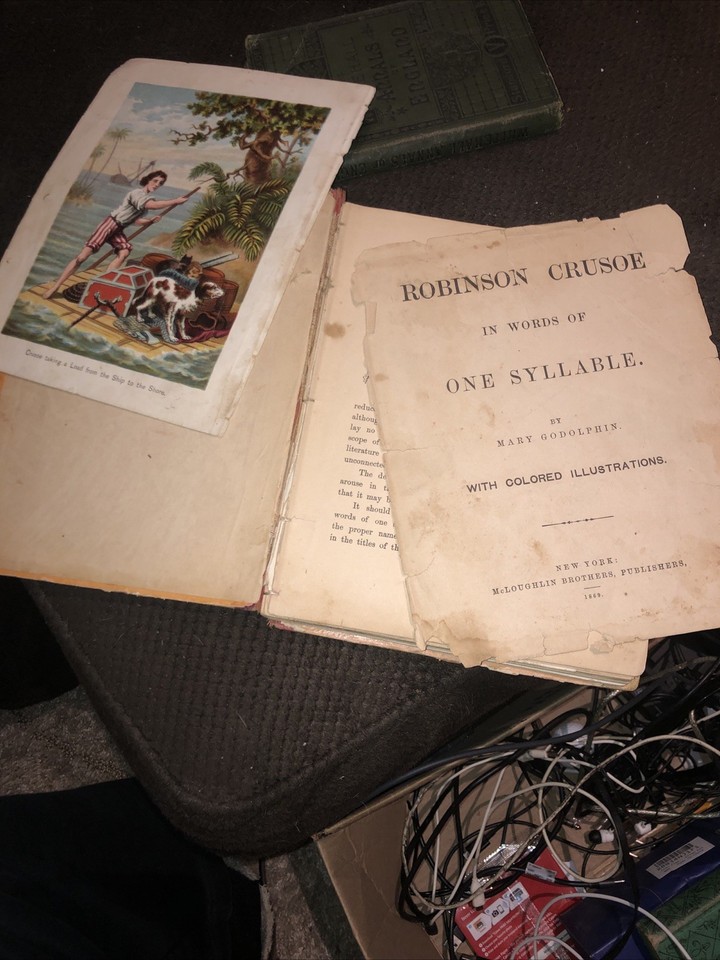 1869 Robinson Crusoe In Words of One Syllable Antique Book | eBay