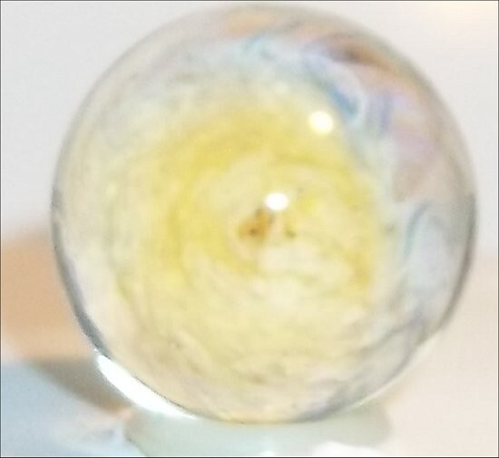 Randel Art Glass MARBLE Fumes Over THE Hill SILVER Frit Implode 7/8"RAG ...