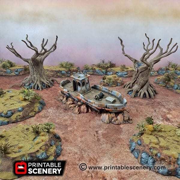 Ruined Boat - Apocalyptic Terrain - Tabletop Terrain Gaslands ...