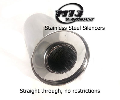Custom Stainless Steel Universal Sports Exhaust Silencer Box Mid or ...