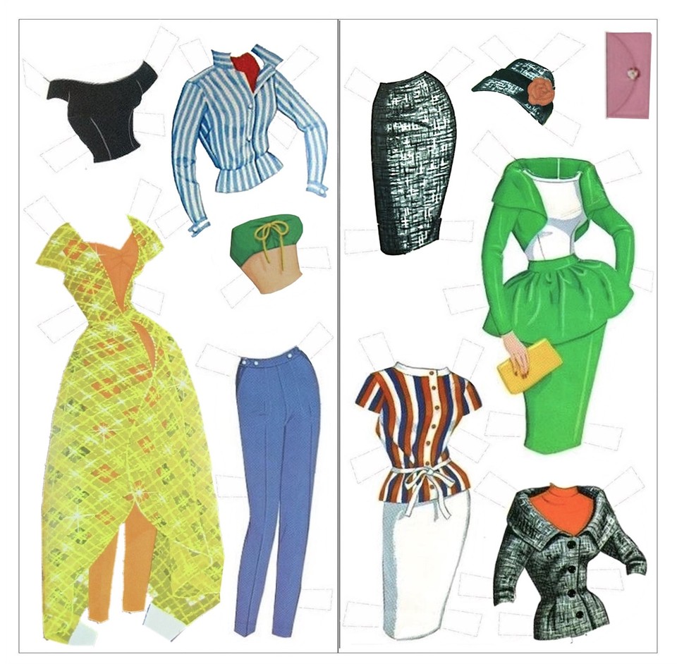 VINTGE 1964 BARBIE 61 COSTUMES PAPER DOLL RARE UNCT LASER REPRODUCTION ...