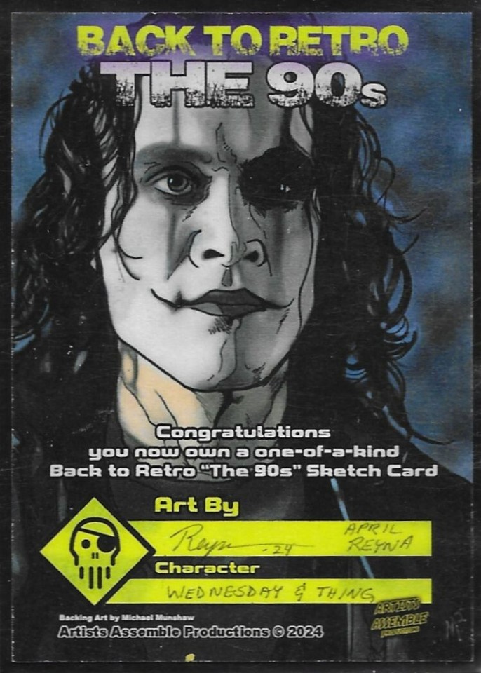 2024 Back to Retro The 90s SKETCH Card - Wednesday Addams Family by ...