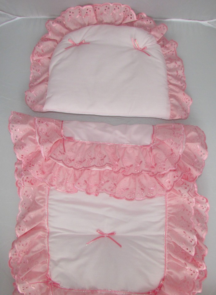 COACH BUILT PRAM BEDDING SET + MATTRESS for Silver Cross Dolls Oberon ...