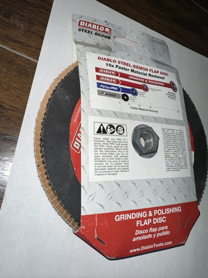 Diablo Speed Demon Flap Disc- 7in 80 Grit Conical w/Hub Model ...