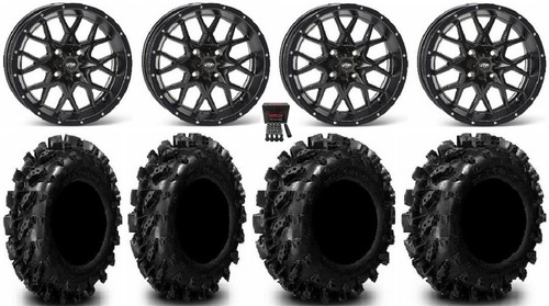 ITP Hurricane 12" Wheels Black 25" Swamp Lite Tires Honda Foreman ...