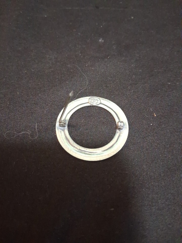 925 Sterling Silver By Jewel Art Round Circular Pin Brooch Beaded Edge ...