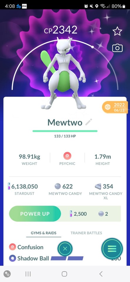 Pokemon Mewtwo Shiny Go 30 Days Or Registered | eBay