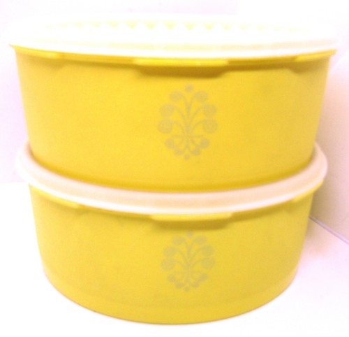 Vintage Tupperware Yellow Canister 1204-14, Set of 2. | eBay