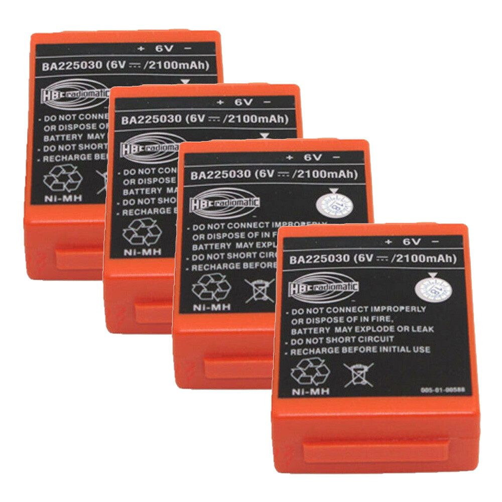 4 Pack 2100mAh BA225030 6V Rechargeable HBC Radiomatic Remote Control ...