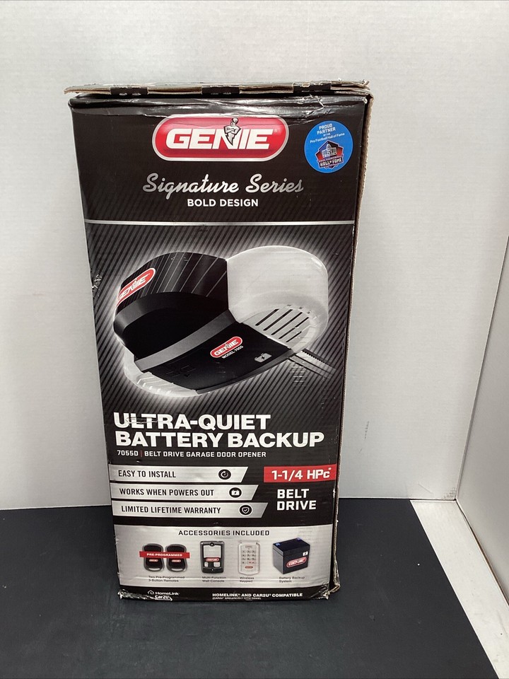 Genie 1/2 HP Ultra Quiet Belt Drive Garage Door Opener Battery Back-Up ...