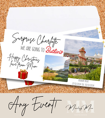 Personalised Butlins Birthday Surprise Ticket Gift Voucher Holiday Trip ...