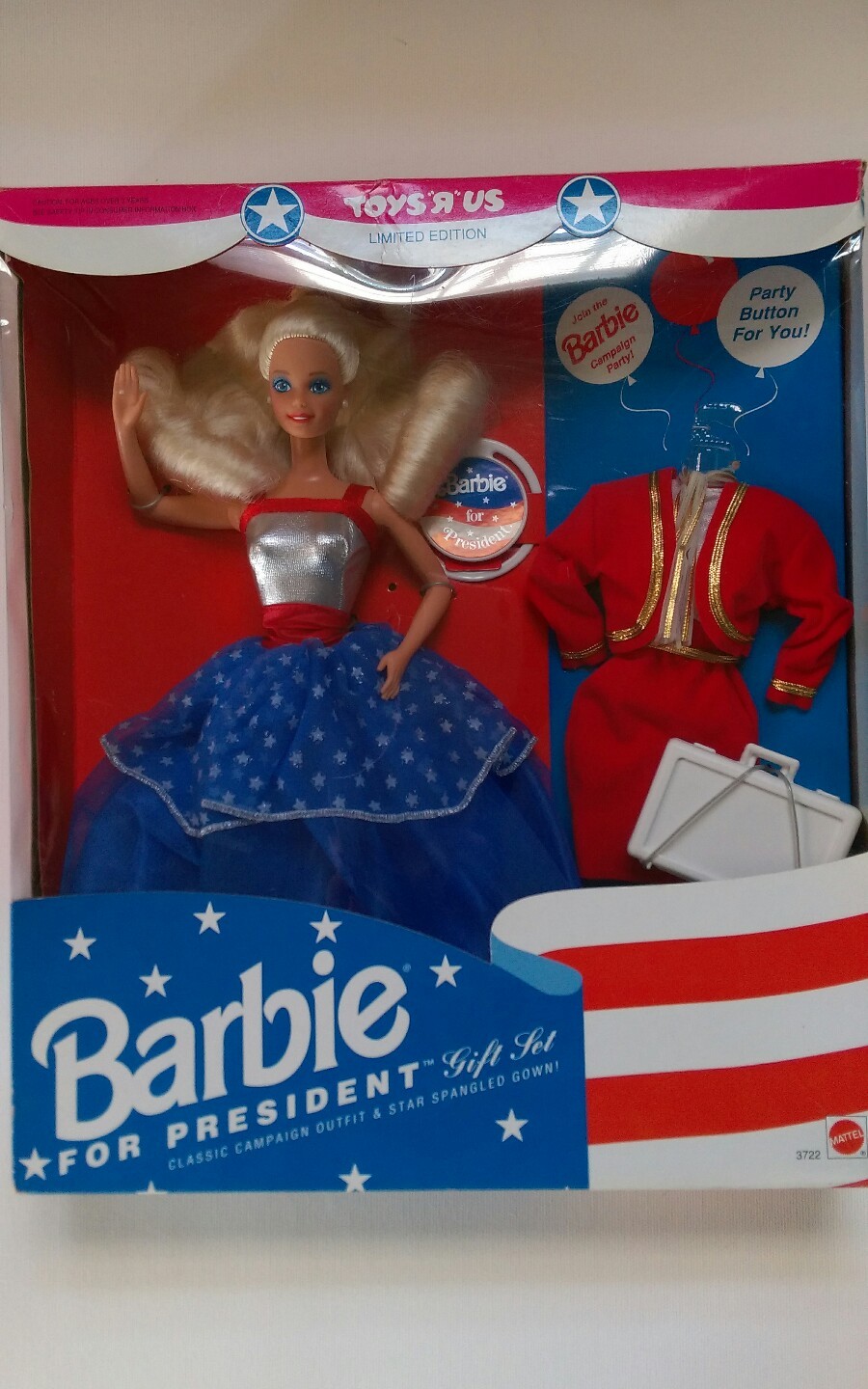 Vintage 1991 Barbie for President gift set Mattel 3722 Toys "R" Us ...