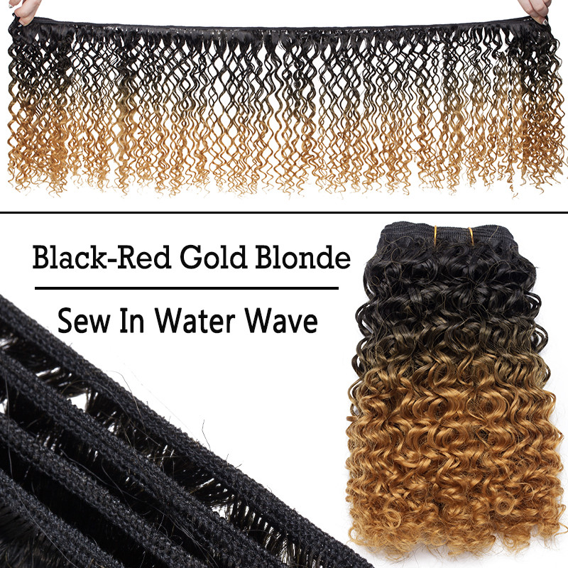 Hair Weaving Water Wave Short 8" One Pcs Synthetic Sew In Hair ...