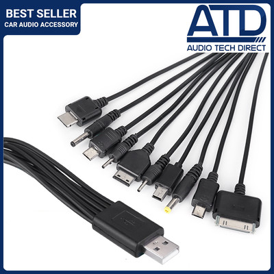 10 in 1 USB Universal Multi Phone Charger Cable for iPhone Android ...