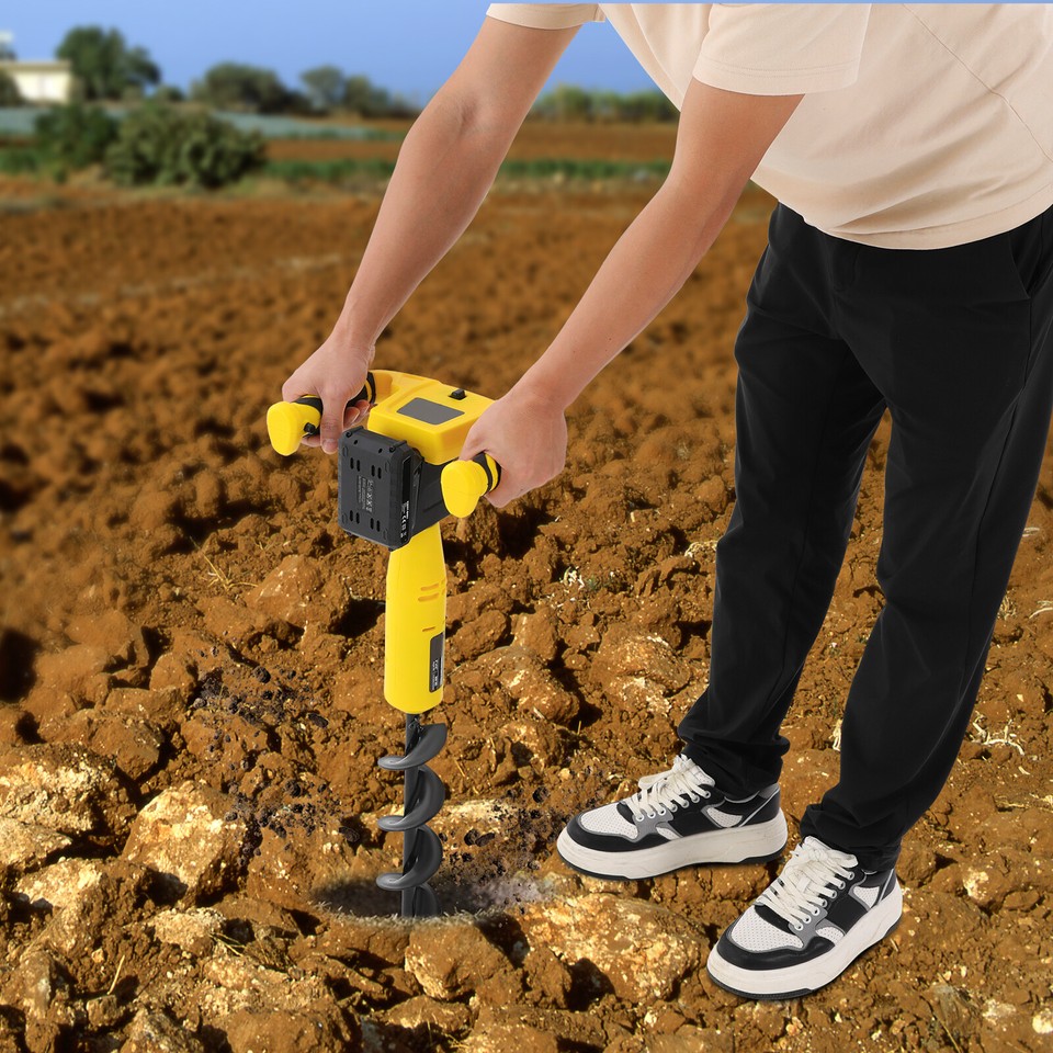 Cordless Post Hole Digger Electric Hole Digging Machine Ground Drilling ...