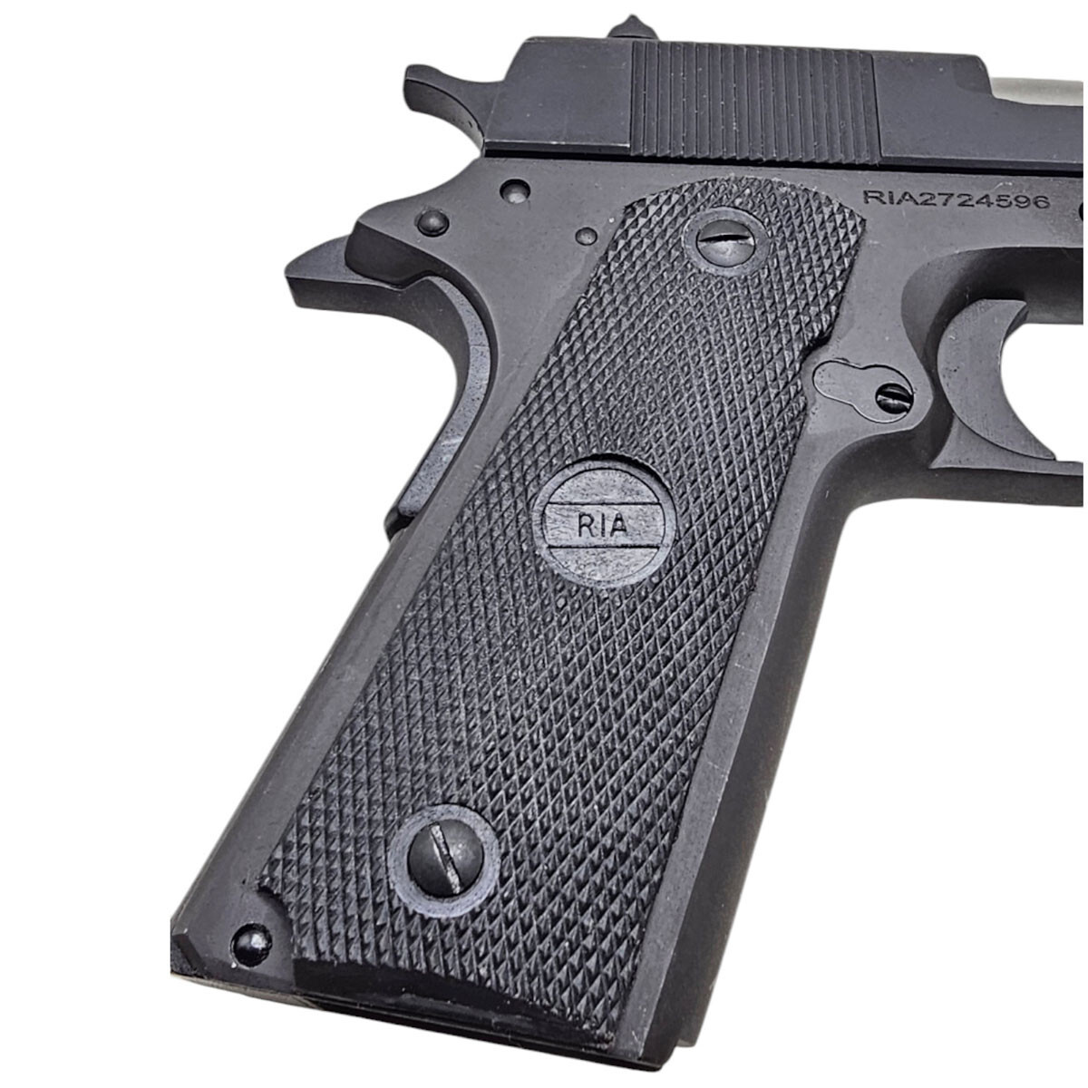 Black Thin 1911 Grips - Checkered Design - Rock Island Armory Logo ...