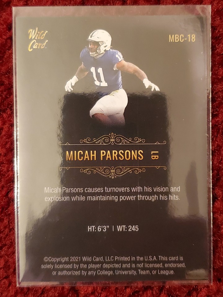 🏈2021 Wild Card Matte Black - Micah Parsons (RC) #MBC-18 - Base🏈 | eBay