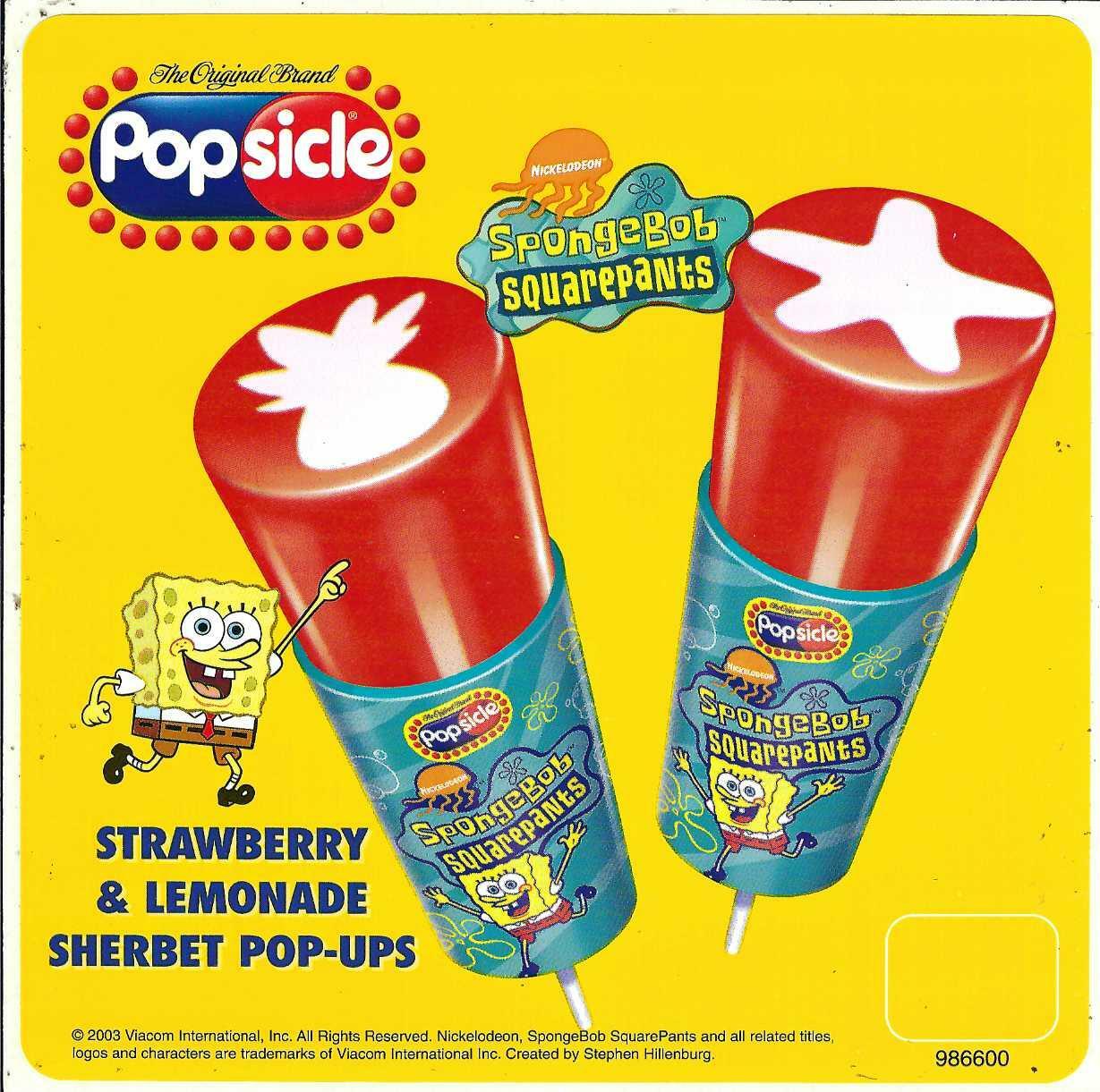 Sponge Bob Push Up Popsicle Ice Cream Truck Sticker - Classic 6" x 6 ...