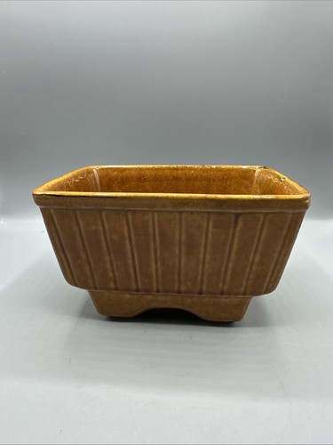 Vintage Hull Pottery 717 Brown Glaze Planter Flower Pot USA Rectangular ...